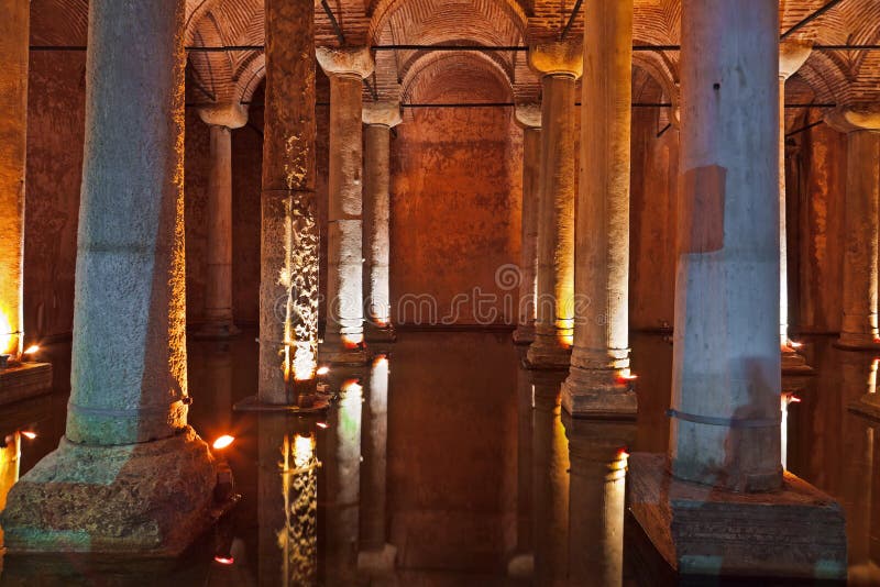 Underground Water Basilica Cistern - Istanbul Stock Photo - Image of ...