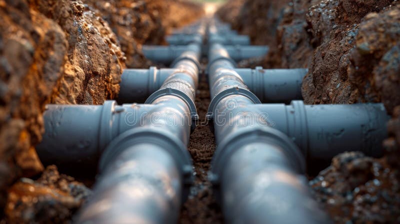 Underground Water Pipeline Installation. AI Generated Stock Photo ...