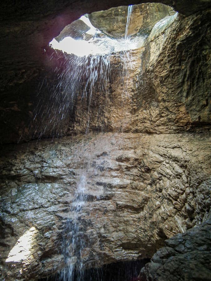 Underground Waterfall the only One in the World in Dagestan Stock Photo ...