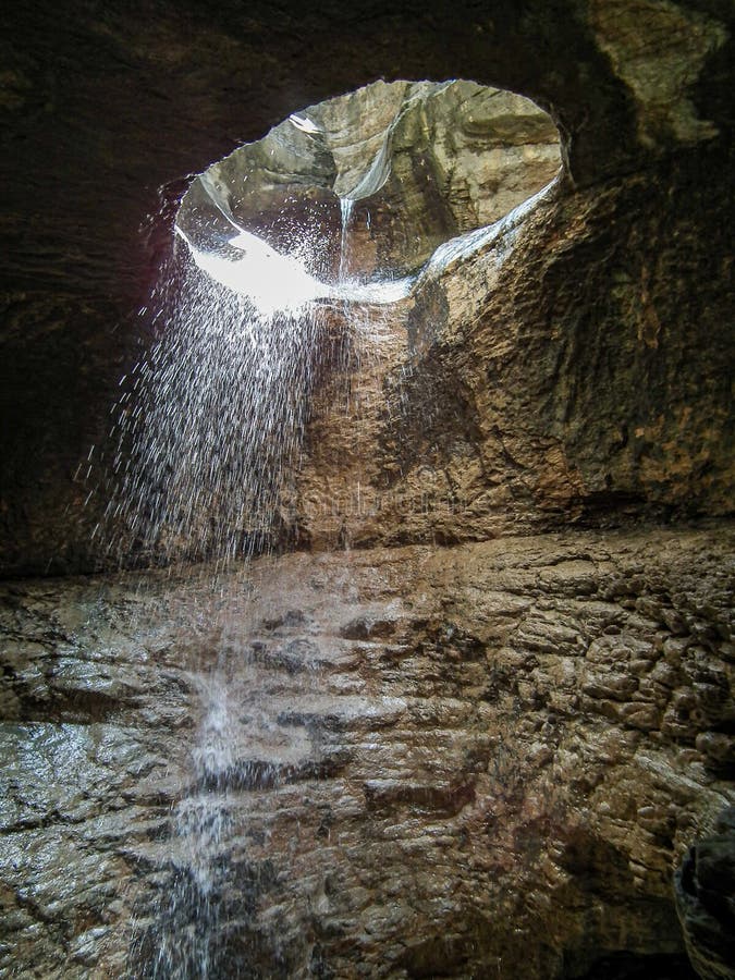 Underground Waterfall the only One in the World in Dagestan Stock Image ...
