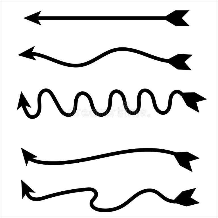 Underline Arrows Brushes, Hand Drawn Ink Strokes. Vector Stock Vector ...