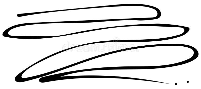 Underline, Hand Drawn. Paint Template for Text Composition Stock Vector ...