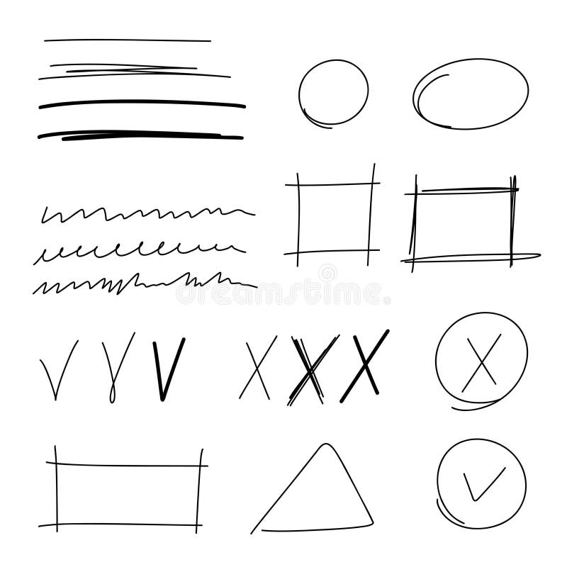 Underline, Highlight, Frame, Mark, and Strikethrough Lines Drawn with a ...
