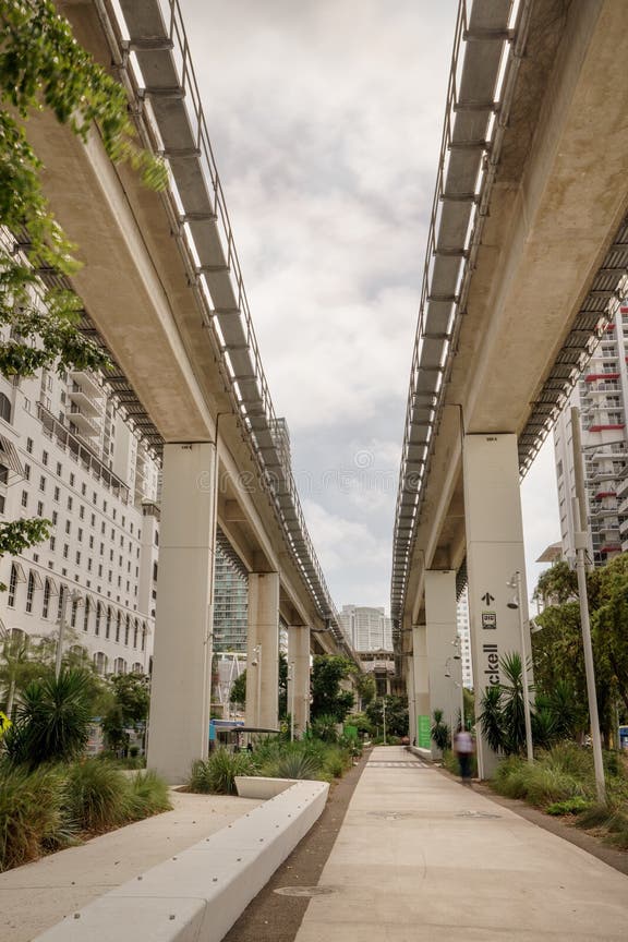 Underline Miami Walking and Biking Path Under the Miami Metrorail Tram ...