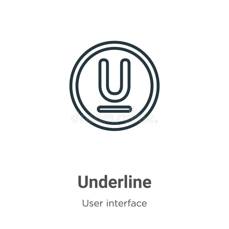 Underline Vector Icon on White Background. Flat Vector Underline Icon ...