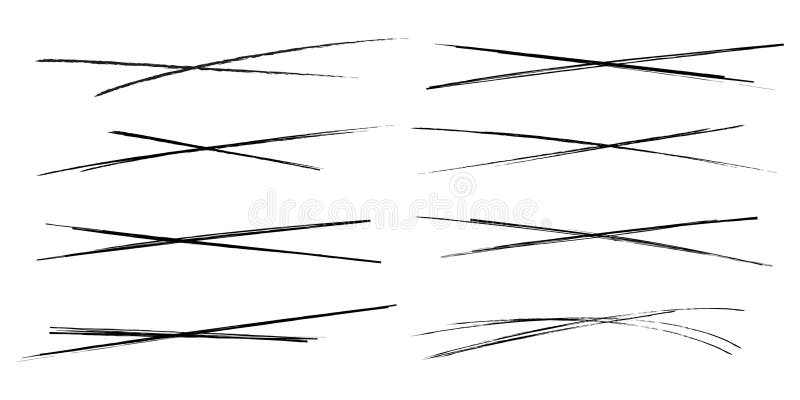 Underline Scribble Lines, Cross Stoke, Set Free Hand Fast Marks ...