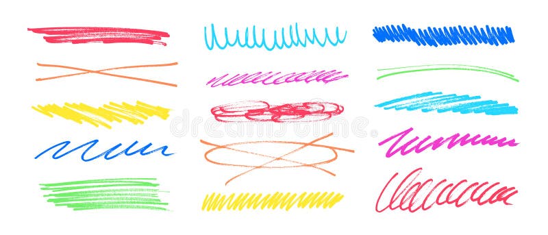 Underline Stroke Marker Felt Pen Scribbles Doodle Line Collection ...