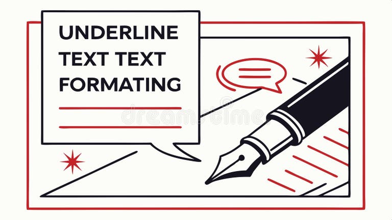 Underline Text Formatting, Typography Options Design Vector Design ...