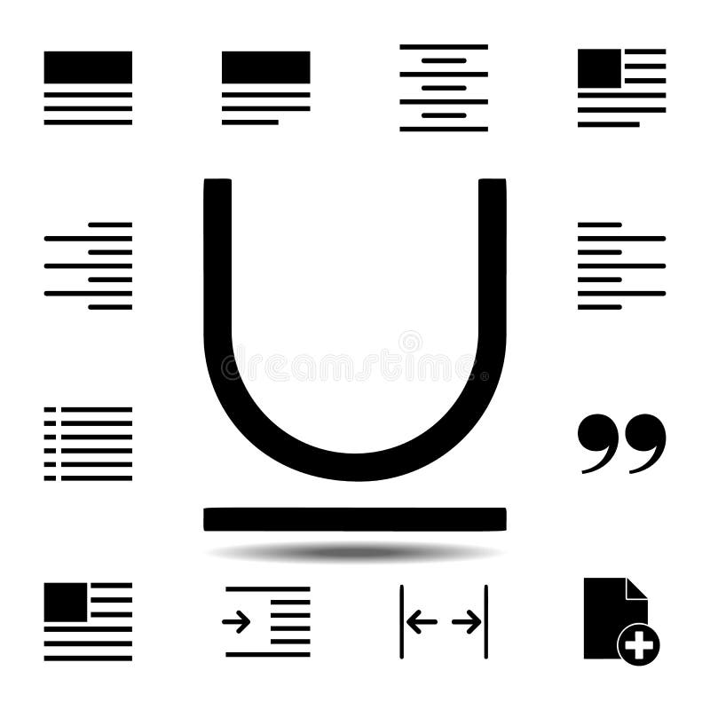 Underline, Text Icon. Simple Glyph, Flat Vector of Text Editor Set ...