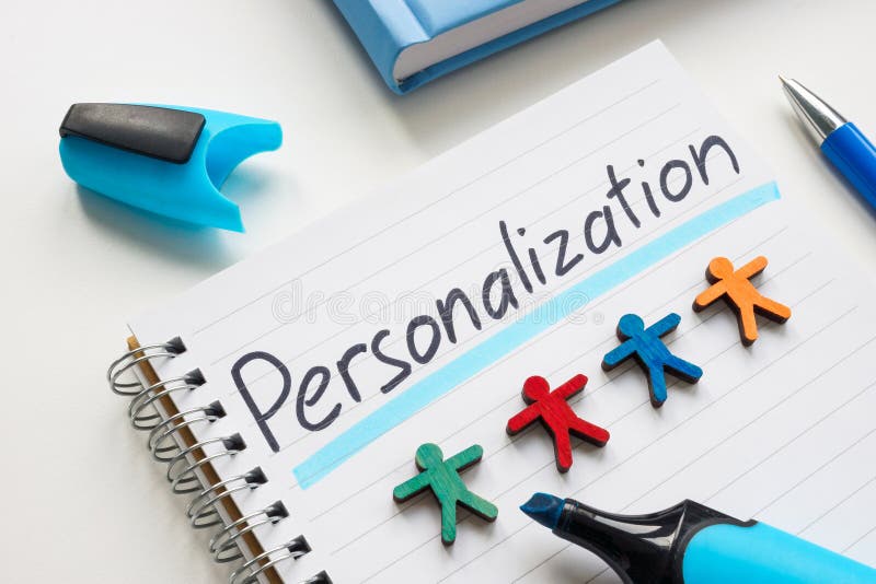 Underlined Inscription Personalization and Figures of People. Stock ...