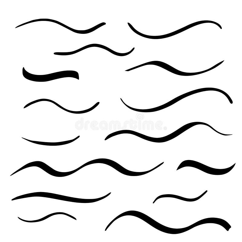 Underlines Lettering Lines Set on White Background. Vector Illustration ...