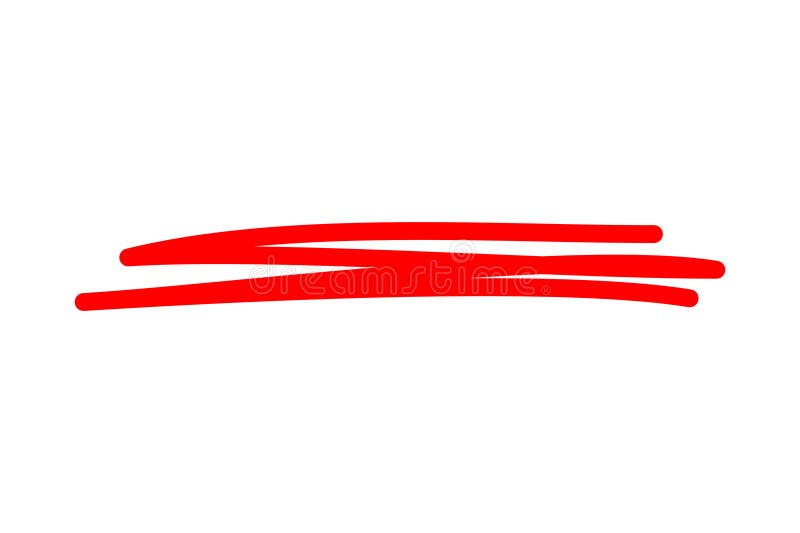 Underlining with a Red Line, Crossing Out Red Line - Vector Stock ...