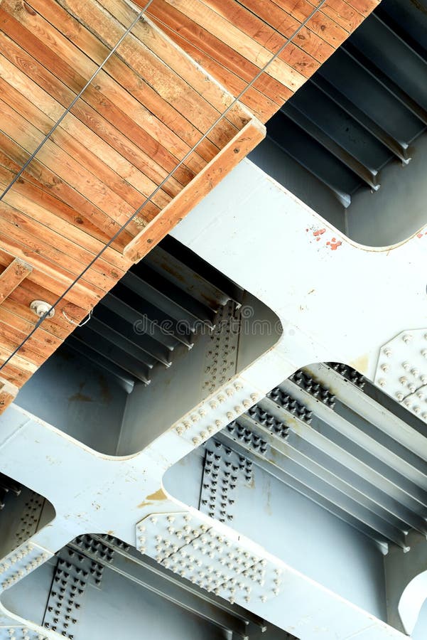 Underneath a Bridge Steel Construction Struts Stock Image - Image of ...