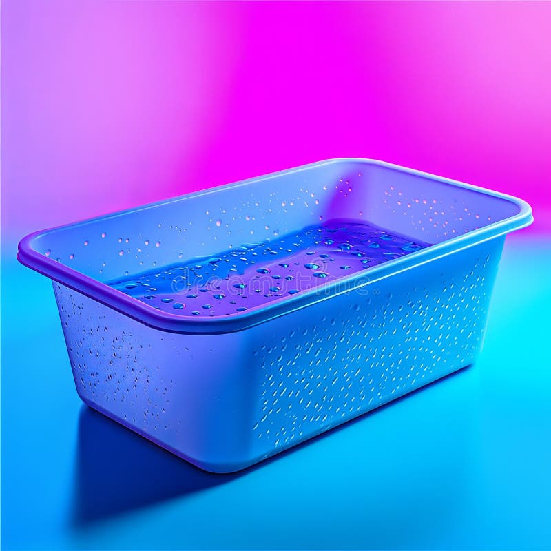 Underneath a Purple and Blue Gradient Light is a White Rectangular ...