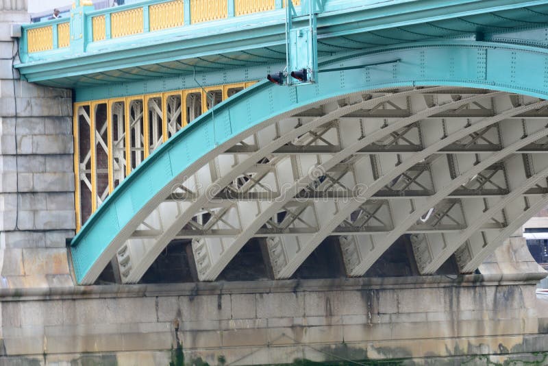 Underneath Southwark Bridge in London Stock Photo - Image of england ...