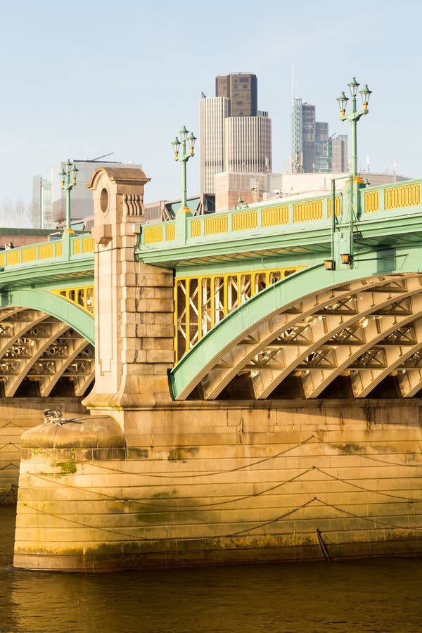 Underneath Southwark Bridge in London Stock Photo - Image of england ...