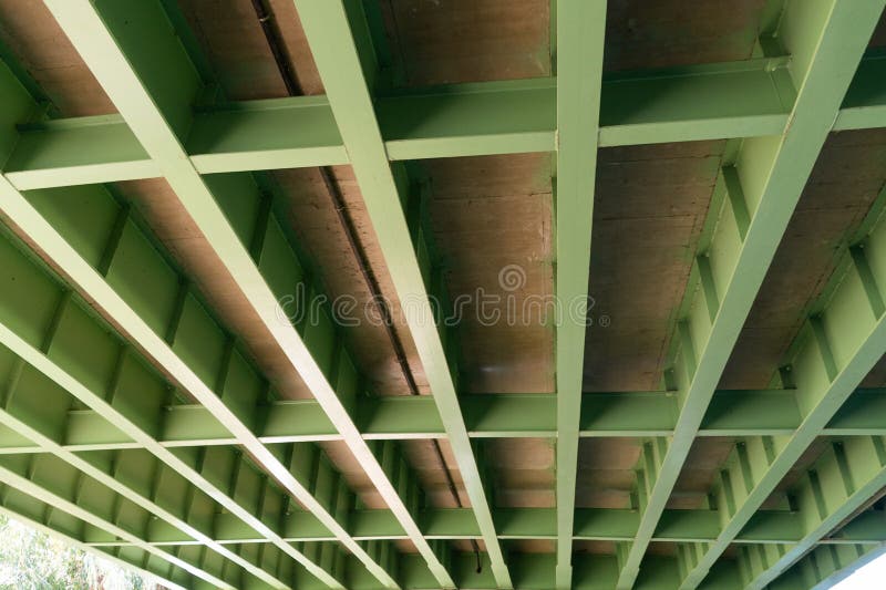 Underneath View of a Green-painted Bridge, Showing the Structure S ...