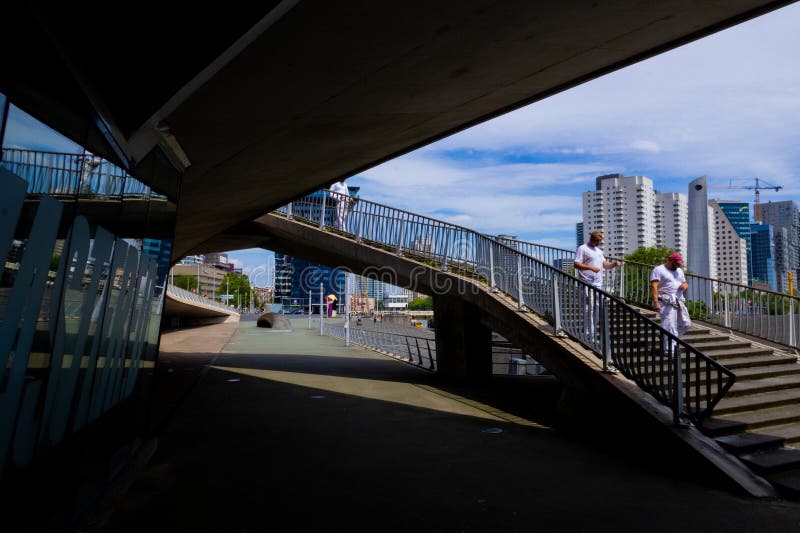Rotterdam, the Netherlands, 07 15 2024 Underpass at the Foot of Erasmus ...