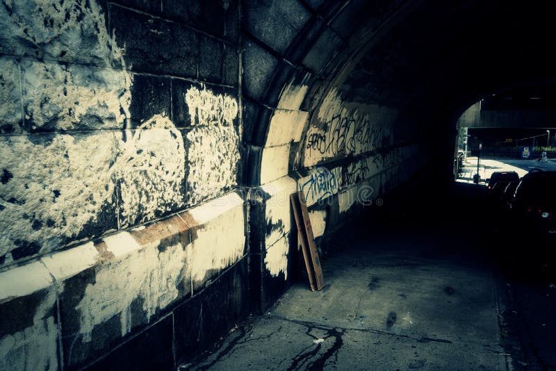 Underpass in Harlem 2 stock photo. Image of stone, grungy - 50437762