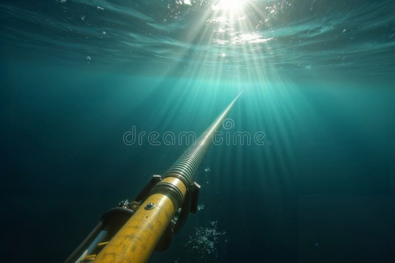 Submarine Cable Extending into Deep Ocean, Generative Ai Stock ...