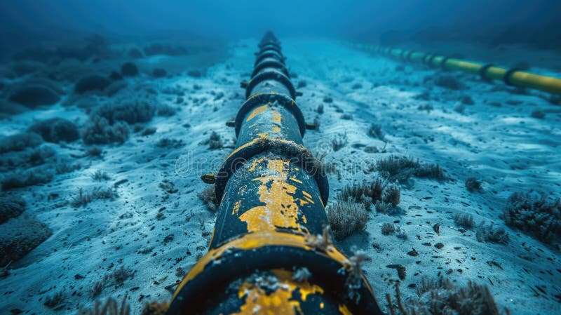 Undersea Internet Cables. Submarine Communications Cable Stock Photo ...