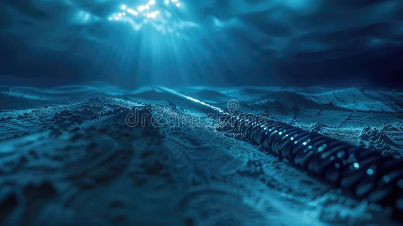 Undersea Internet Cables. Submarine Communications Cable Stock Image ...