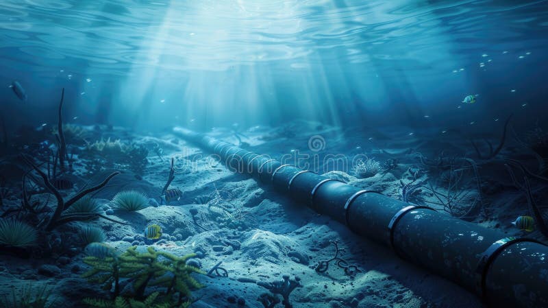 Undersea Internet Cables. Submarine Communications Cable Stock Image ...