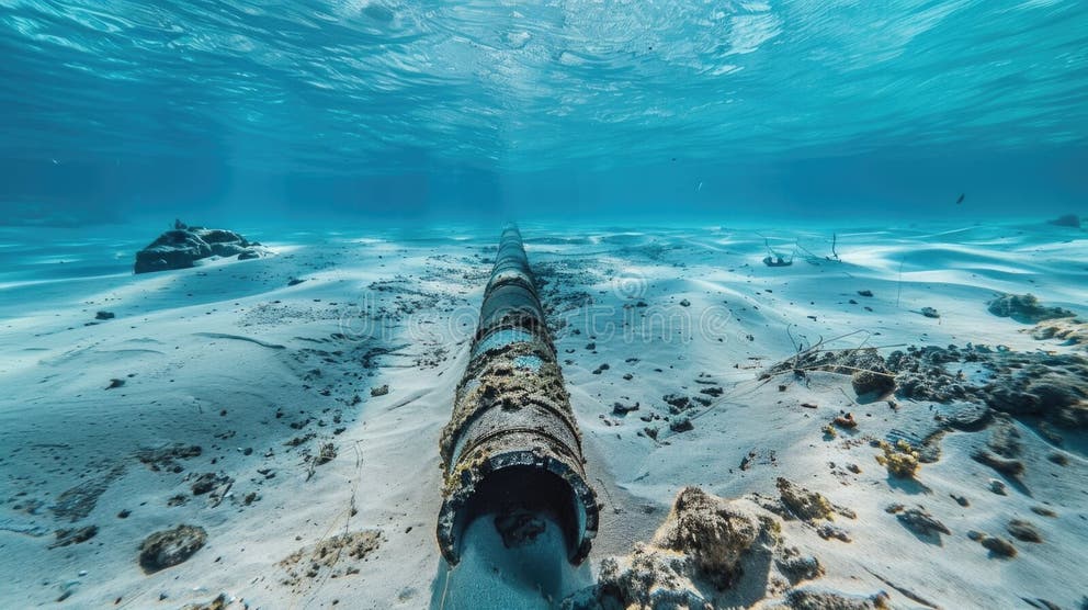 Undersea Internet Cables. Submarine Communications Cable Stock Photo ...