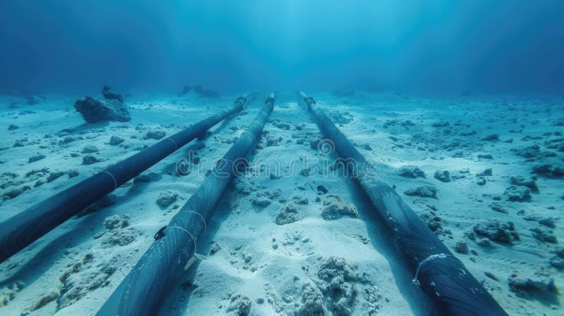 Undersea Internet Cables. Submarine Communications Cable Stock Image ...