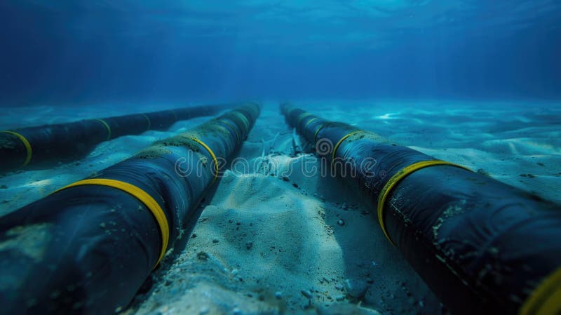 Undersea Internet Cables. Submarine Communications Cable Stock Photo ...