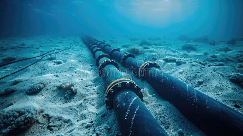 Undersea Internet Cables. Submarine Communications Cable Stock Image ...