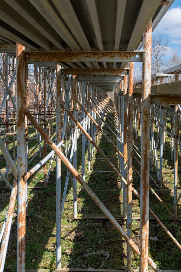 Underside of Bleachers Showcasing the Beams, Supports, and Bracing ...