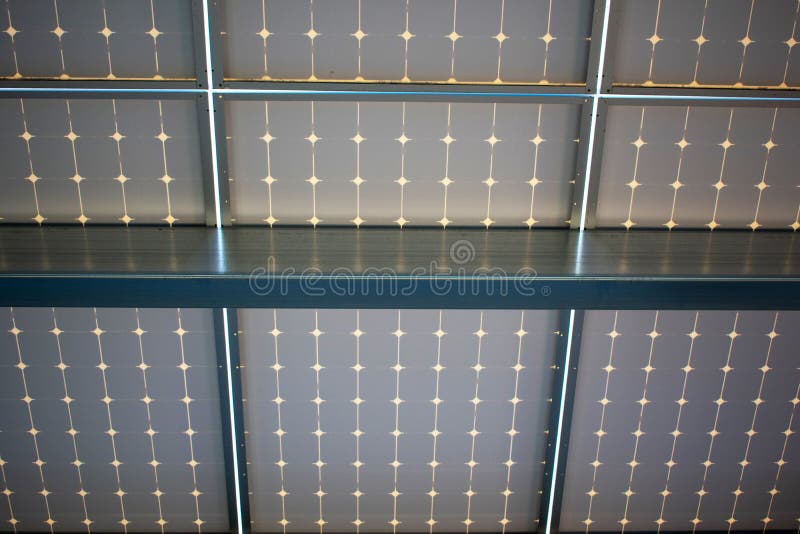Underside Design of a Solar Panels Installed As Solar Canopy on Top of ...