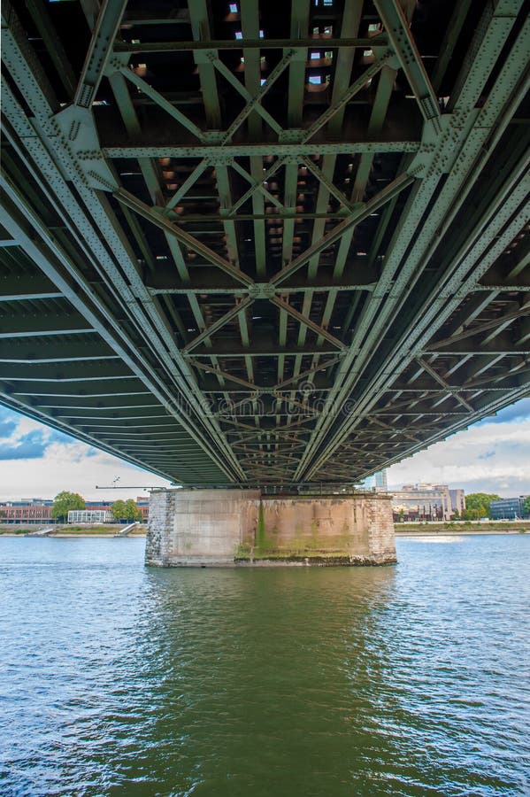 Underside of a Large Metal Bridge.. Stock Photo - Image of steel, city ...