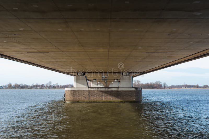 Underside of a Long Bridge in the Netherlands Stock Image - Image of ...