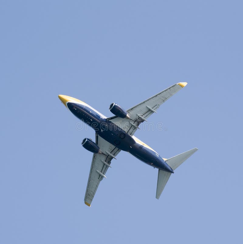 Underside of a Passenger Jet Taking Off Stock Image - Image of ...