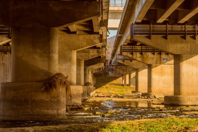 Underside View Of Highway Bridge At Hoover Dam, Nevada, USA Stock Photo ...