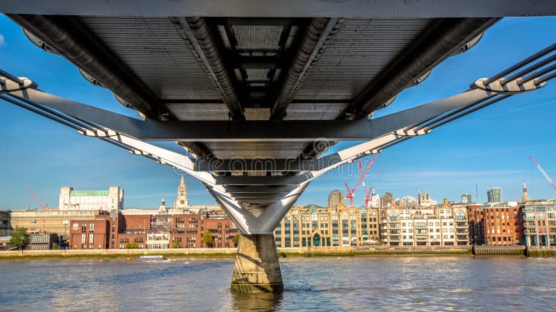 Underside View of the Millenium Bridge Looking Towards the City of ...