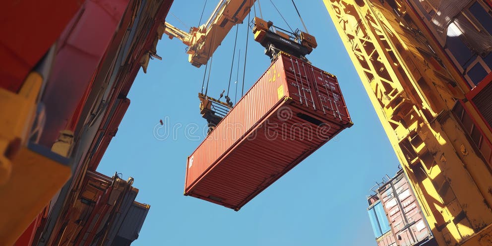 The Underside View of an Overhead Crane Lifting a Large Structure ...