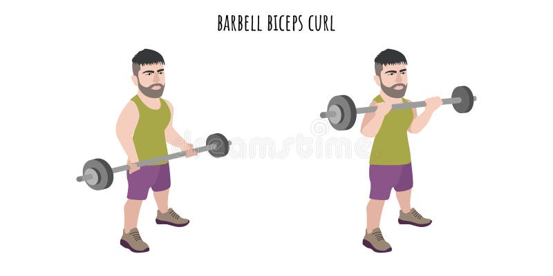 Biceps Curl Exercise Stock Illustrations – 132 Biceps Curl Exercise ...