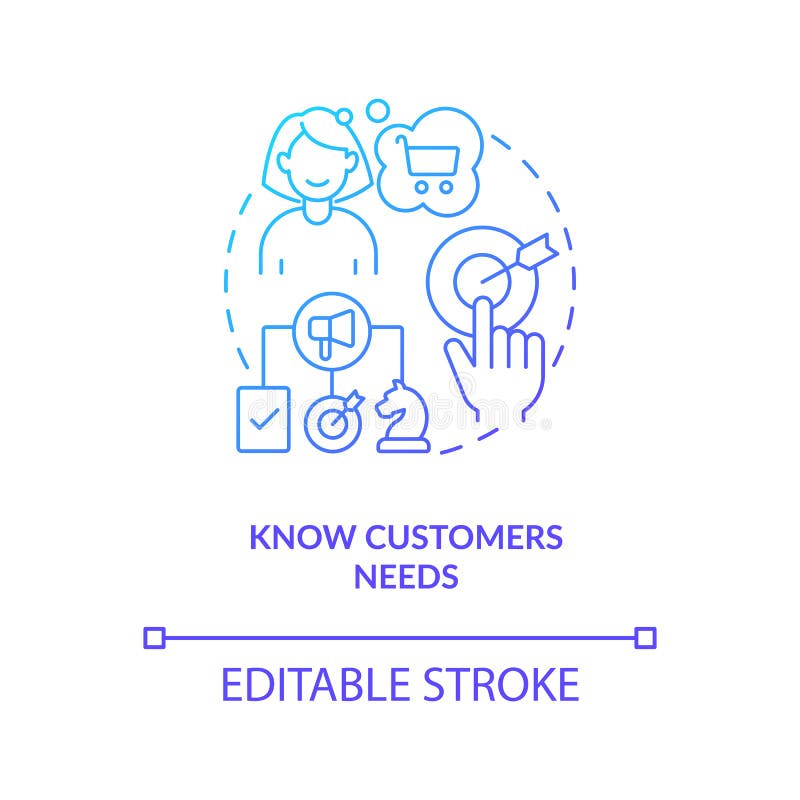 Understand Customers Needs Blue Gradient Concept Icon Stock Vector ...