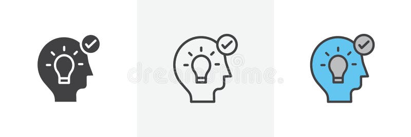 Comprehension Icon Set. Understand Wisdom and Rational Thinking Light ...