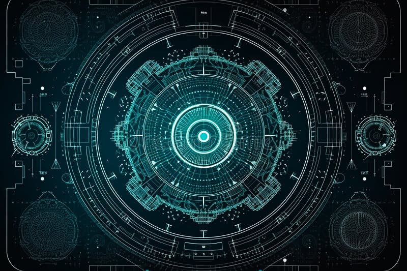 "Understanding AI Schematics on Holographic Screen (AI Generated) Stock ...