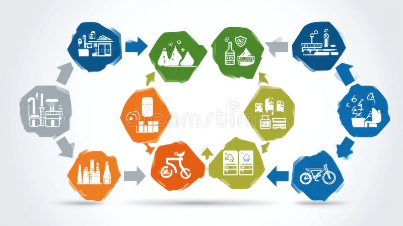 Circular Economy Process Infographic Displaying Sustainable Practices ...