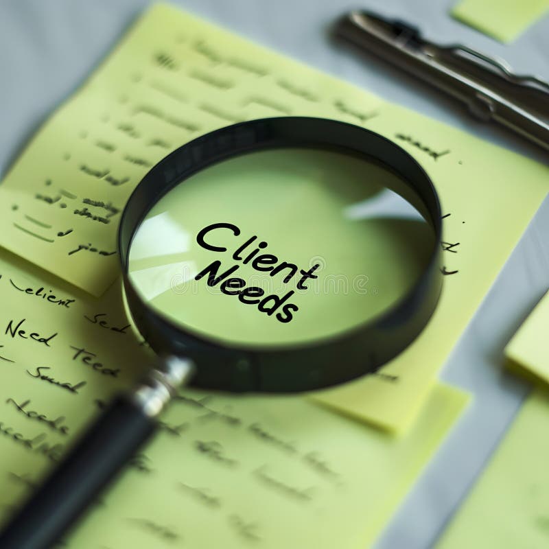 Understanding Client Needs stock illustration. Illustration of ...