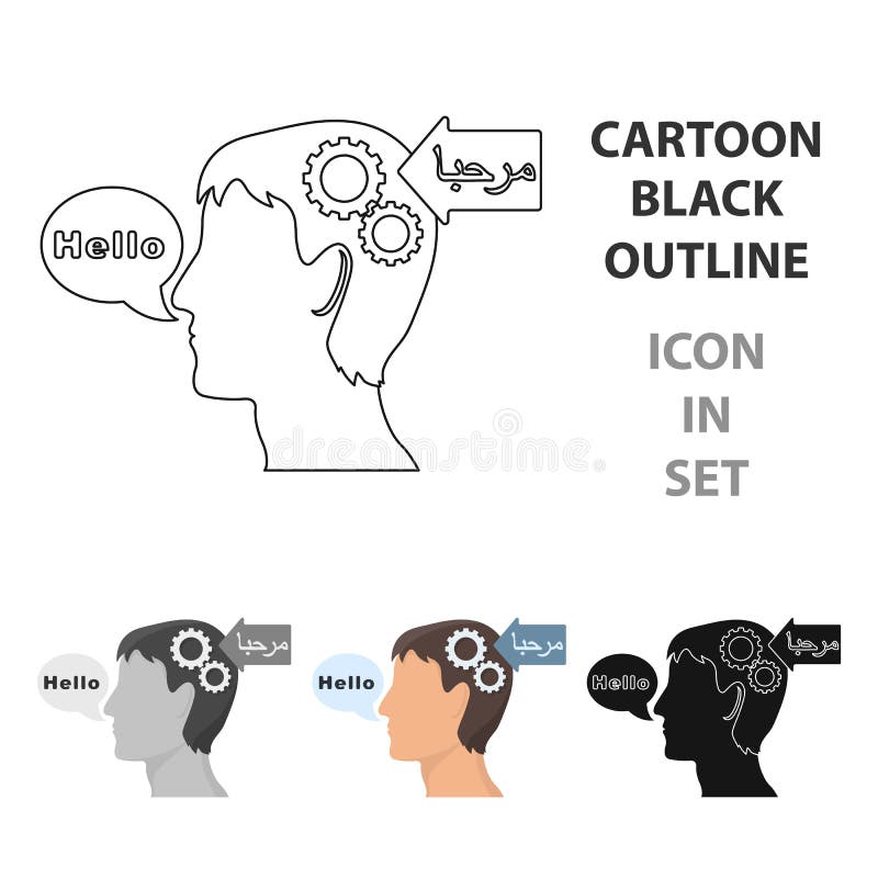 Understanding of Foreign Language Icon in Cartoon,black Style Isolated ...