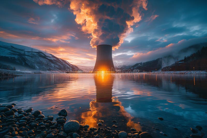 Nuclear Reactors, in Line Design, Green. Nuclear, Reactor, Energy ...