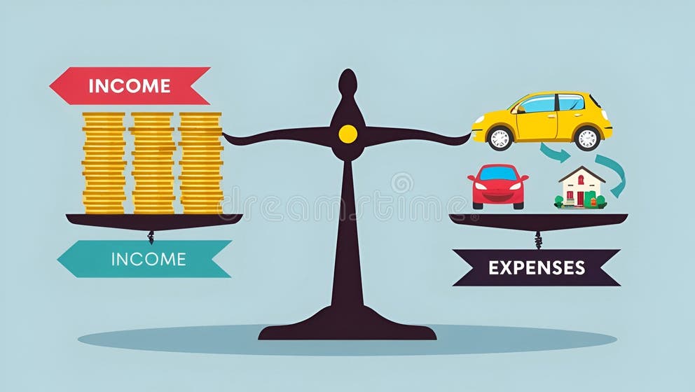 Understanding Income Vs. Expenses a Visual Guide Stock Illustration ...