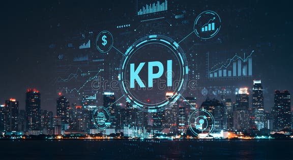 Understanding Kpi Key Performance Indicators with Cityscape Background ...