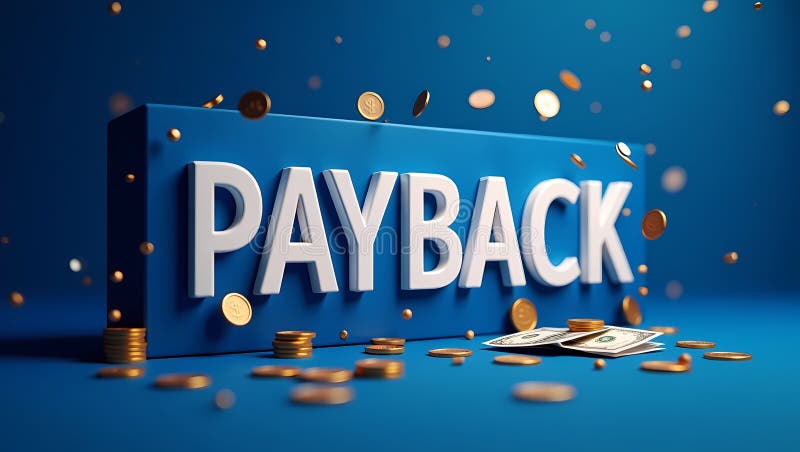 Understanding Payback Finance with Falling Coins and Money on Blue ...